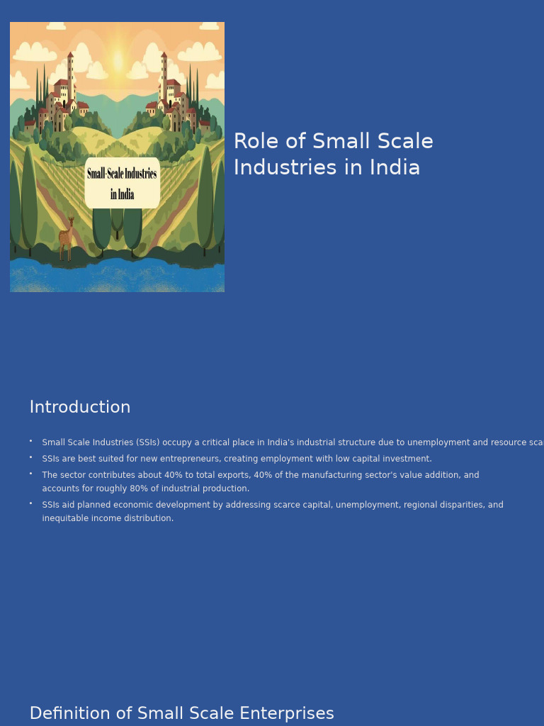 Impact of Small Scale Industries in India | PDF | Entrepreneurship ...