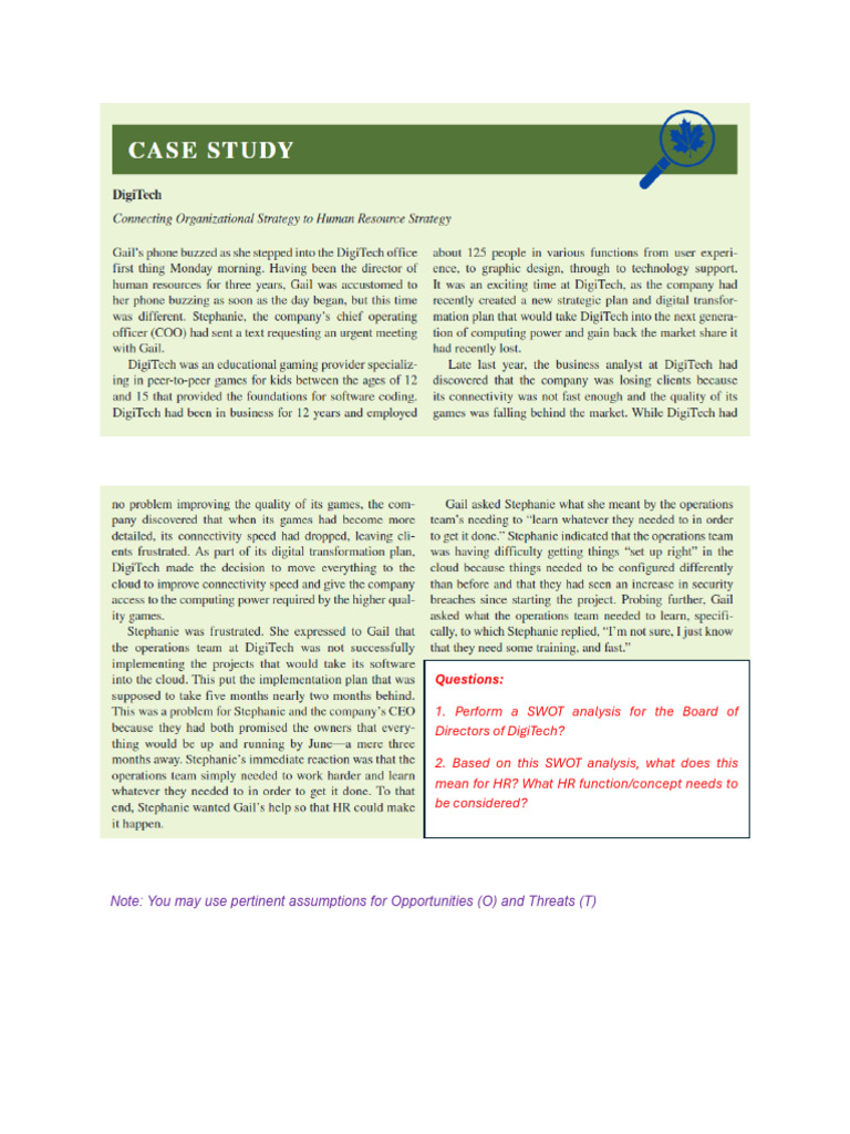 SWOT Analysis for DigiTech Board of Directors | PDF