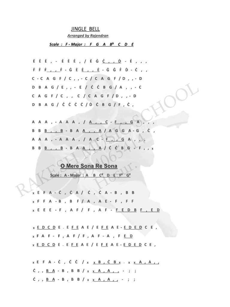 1.jingle Bell and O Mere Sona Re | PDF