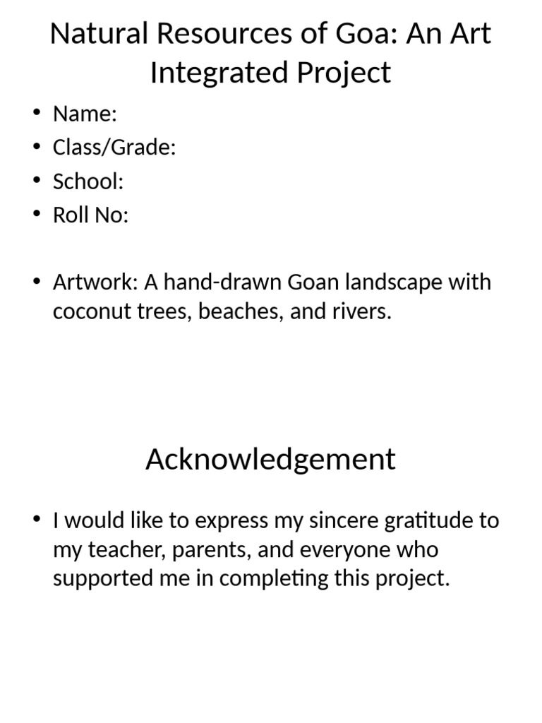 Natural Resources of Goa Project | PDF | Earth Sciences | Natural ...