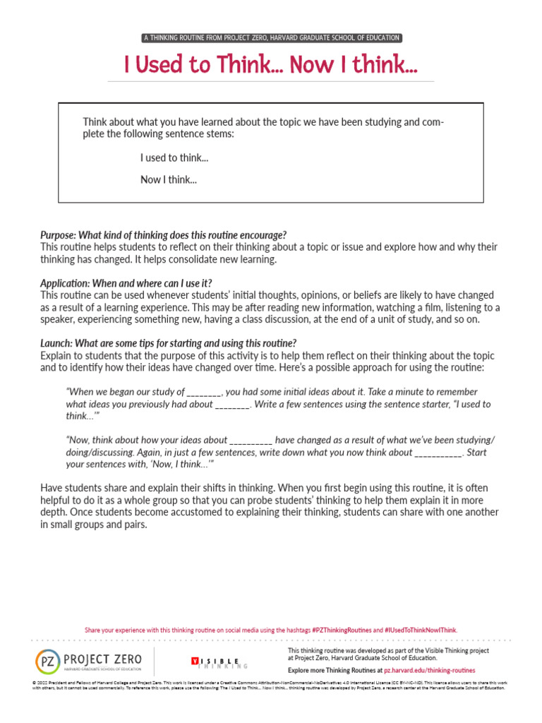 I Used To Think - Now I Think - 2 | PDF | Thought | Psychological Concepts