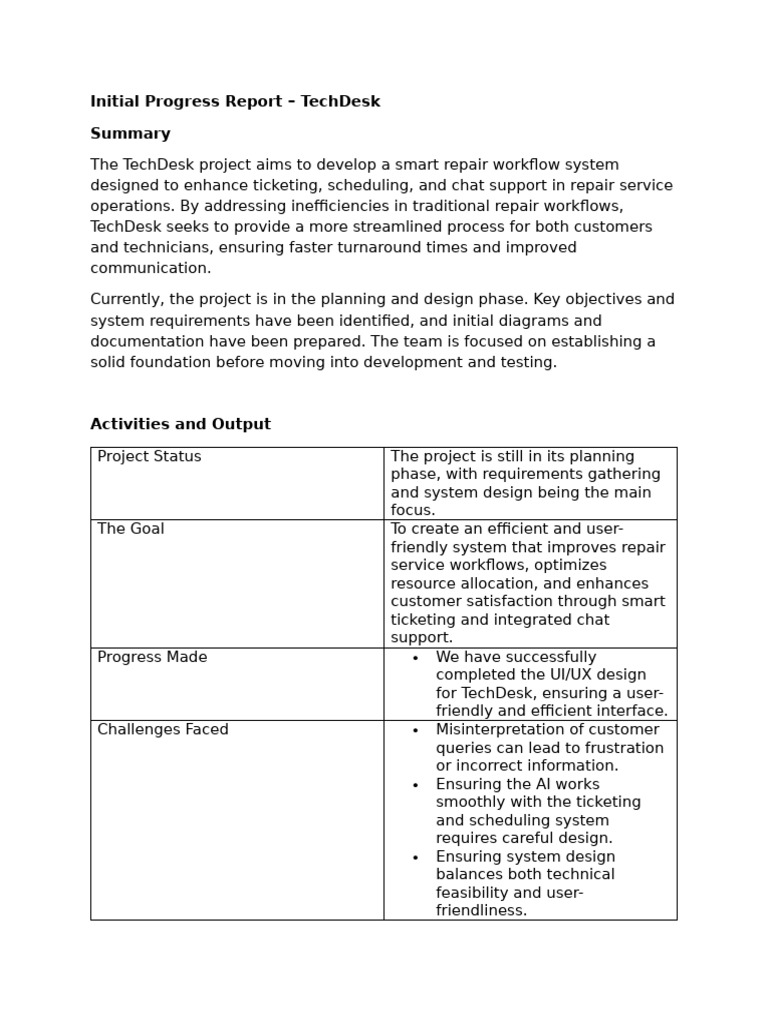 Initial Progress Report | PDF | Software Engineering | Computer Science