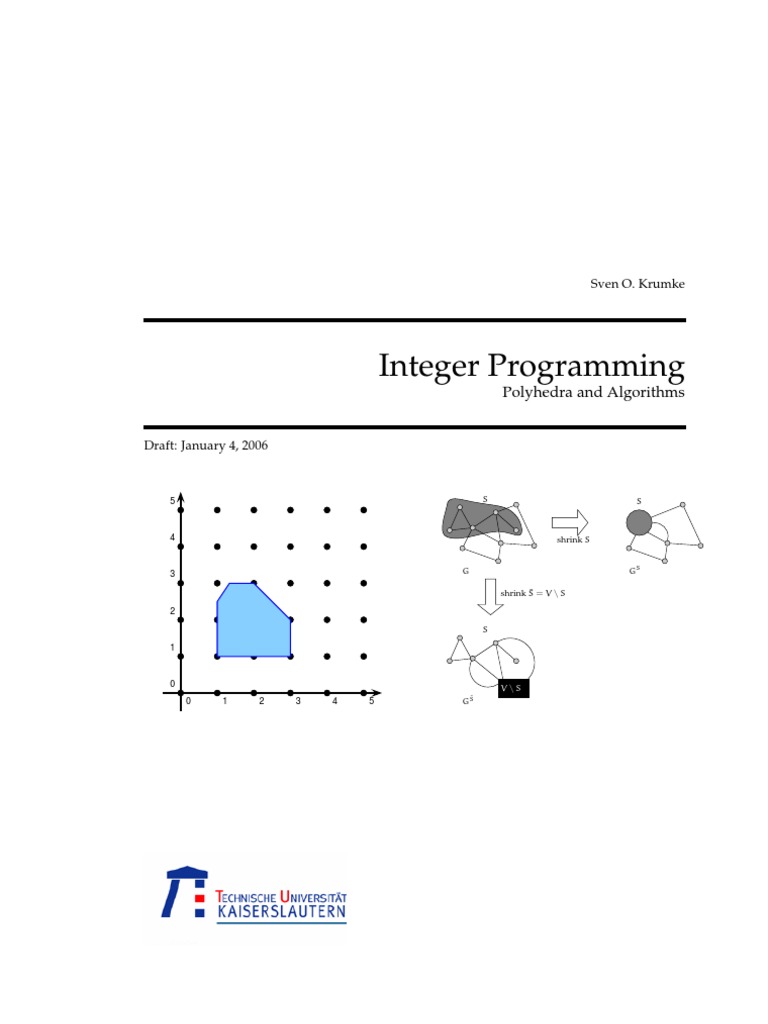 Integer Programming Sven O Krumke Pdf Linear Programming Computational Complexity Theory 3456
