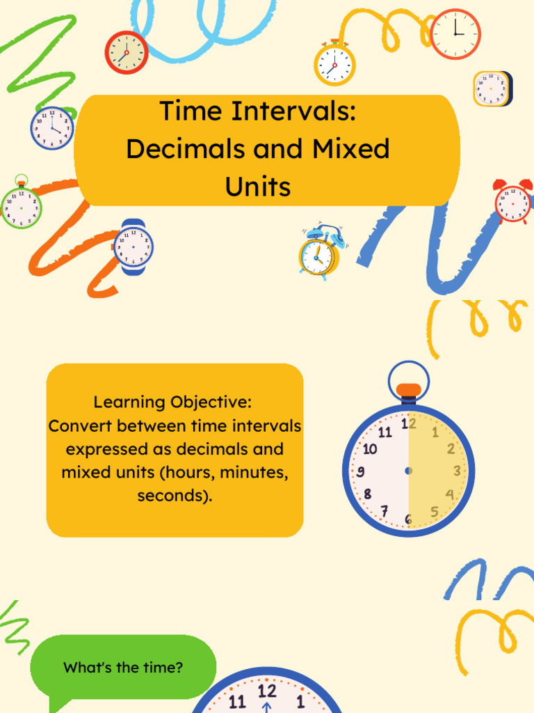 Time Intervals Decimals and Mixed Units | PDF