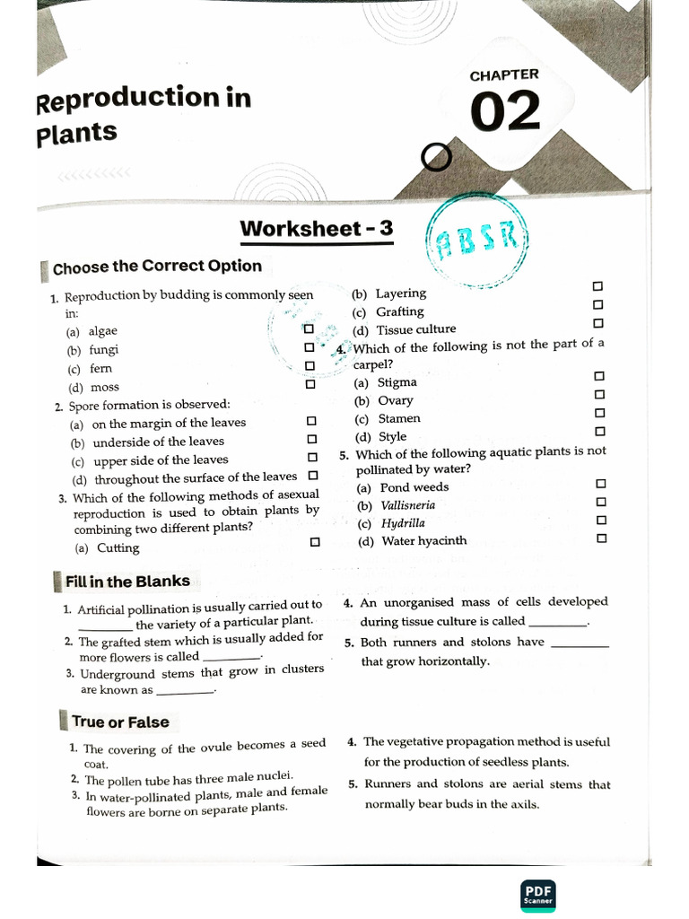 8 Bio Reproduction in Plant Worksheet 3,4 | PDF