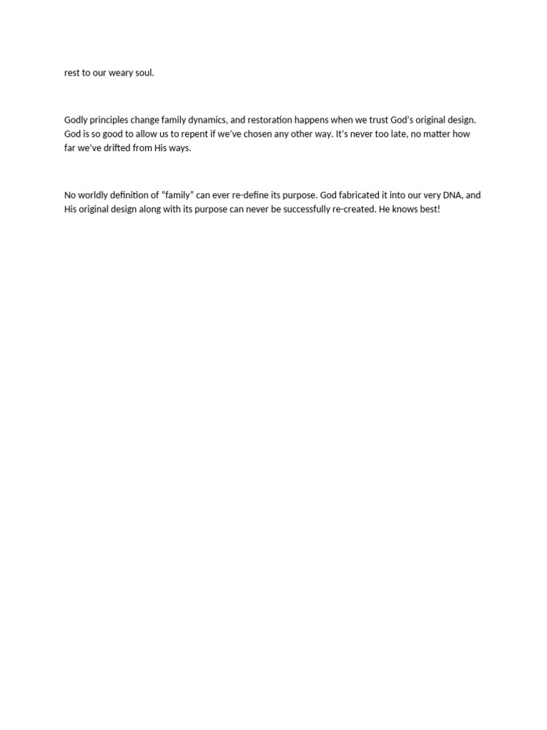 Family God's Design | PDF