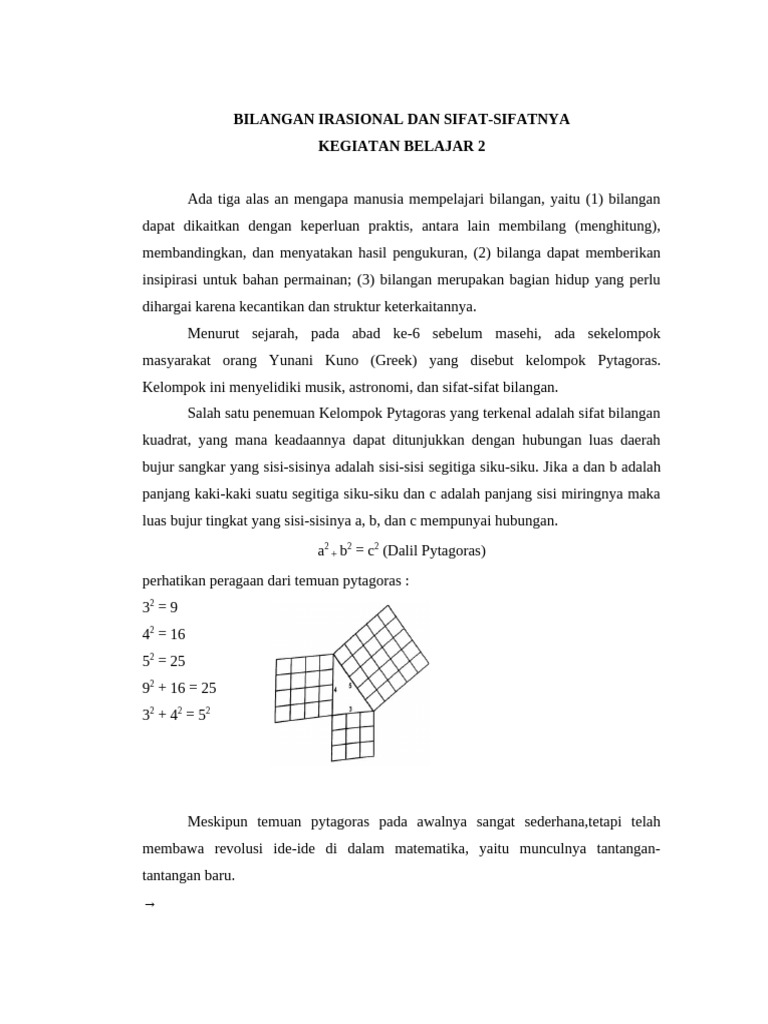 Sifat dan Bukti Bilangan Irasional | PDF