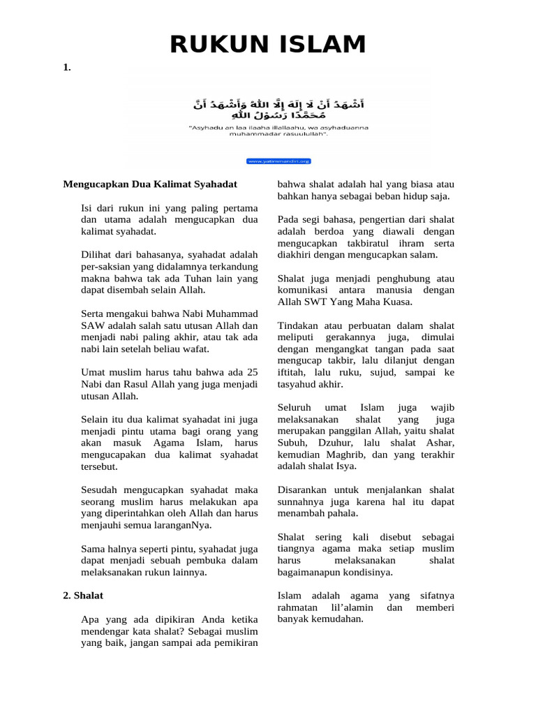 Rukun Islam: Panduan Lengkap dan Praktis | PDF