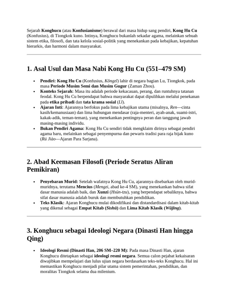 Sejarah dan Ajaran Konghucu | PDF