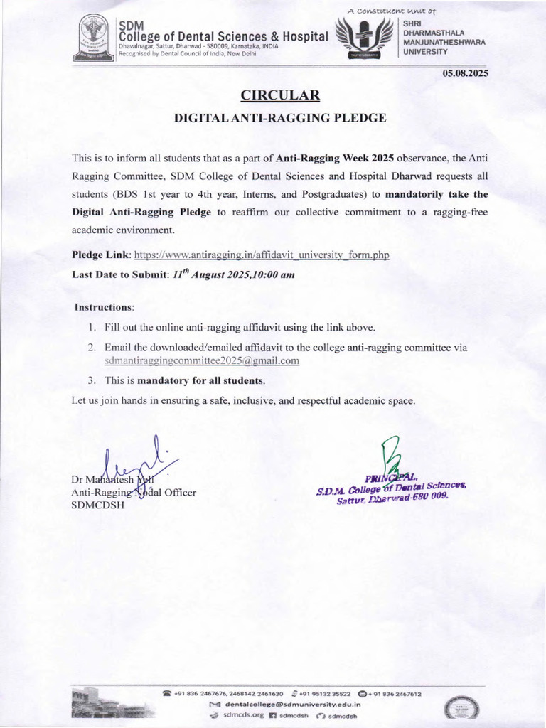Anti Ragging Digital Antiragging Pledge | PDF