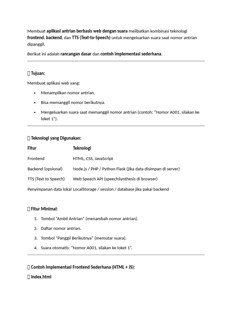 Membuat Aplikasi Antrian Berbasis Web Dengan Suara Melibatkan Kombinasi ...