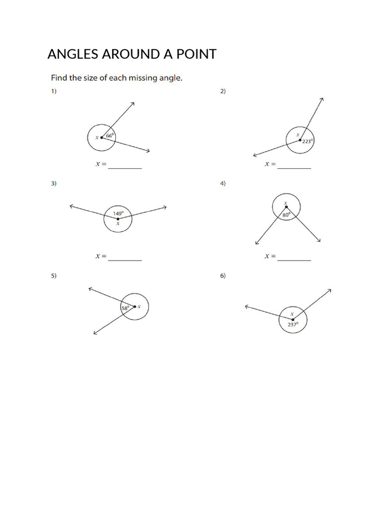 Angles Around A Point | PDF