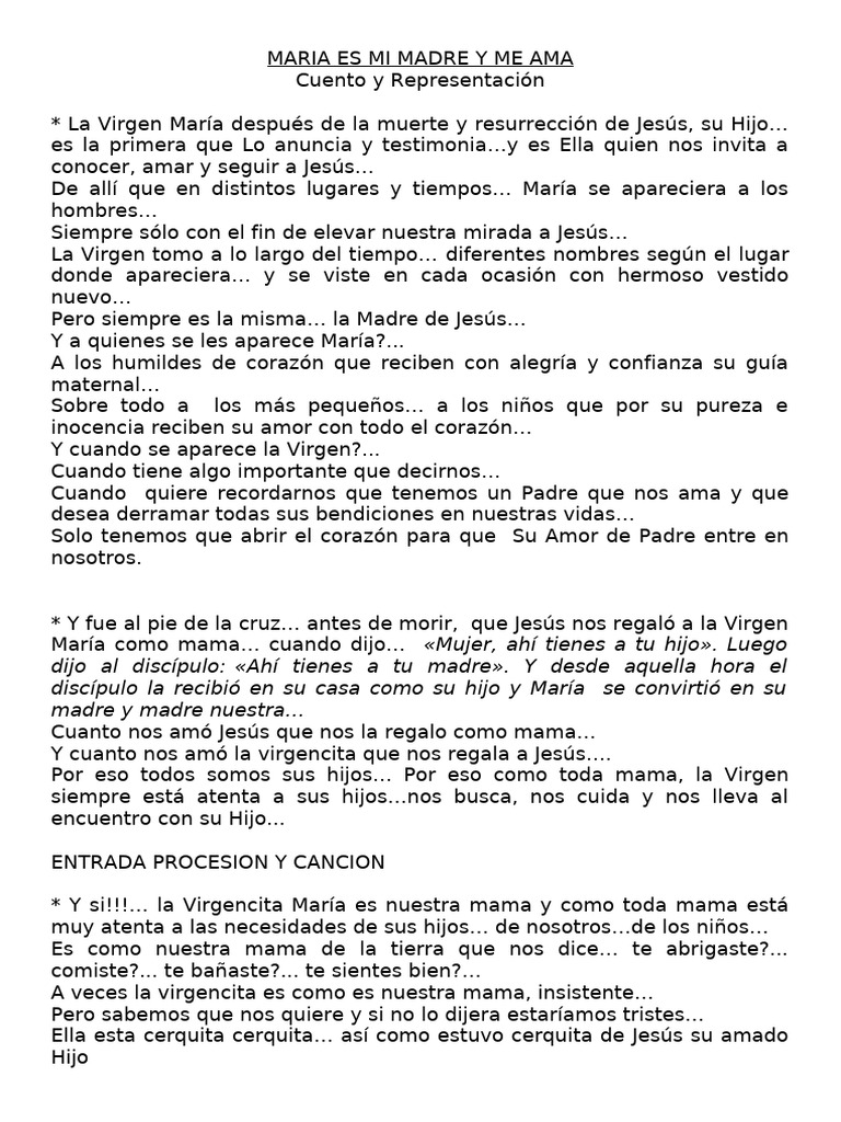 Maria Es Mi Madre y Me Ama | PDF | María, madre de Jesús | Amor
