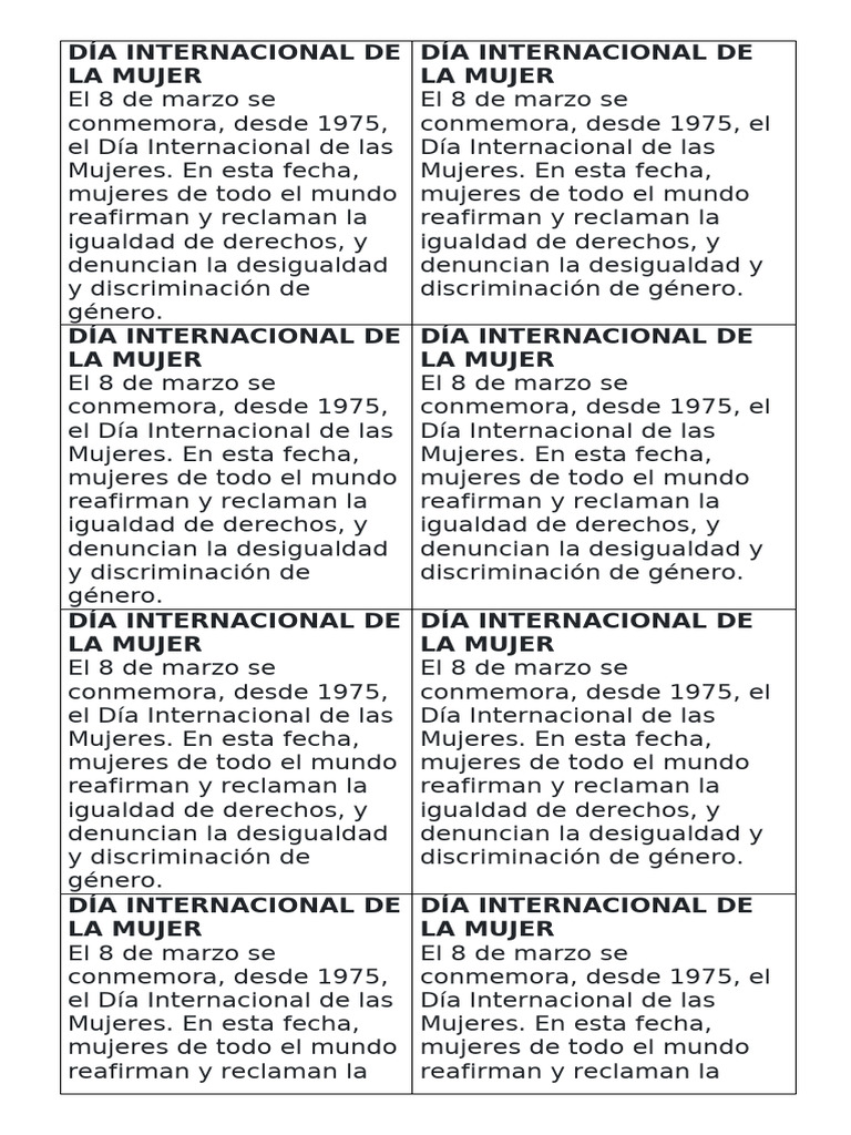 Día Internacional de la Mujer 2023 | PDF