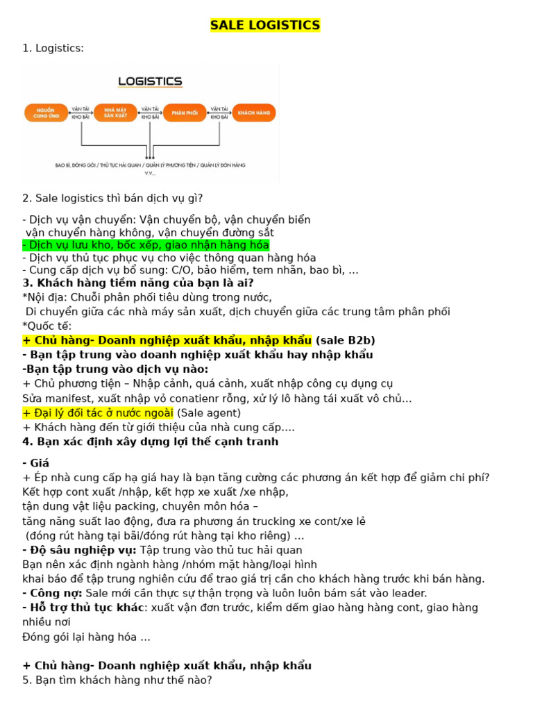 Sale Logistics | PDF