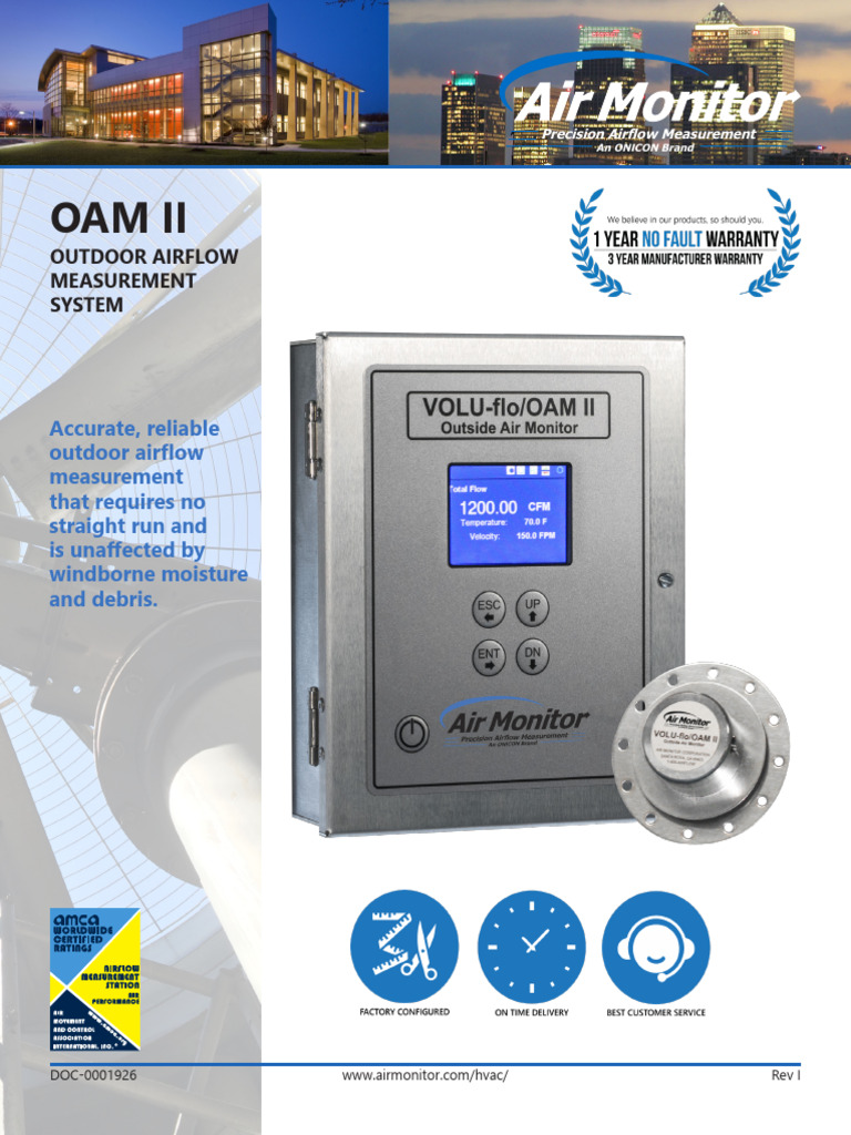 OAM II Outdoor Airflow Measurement System | PDF | Flow Measurement ...