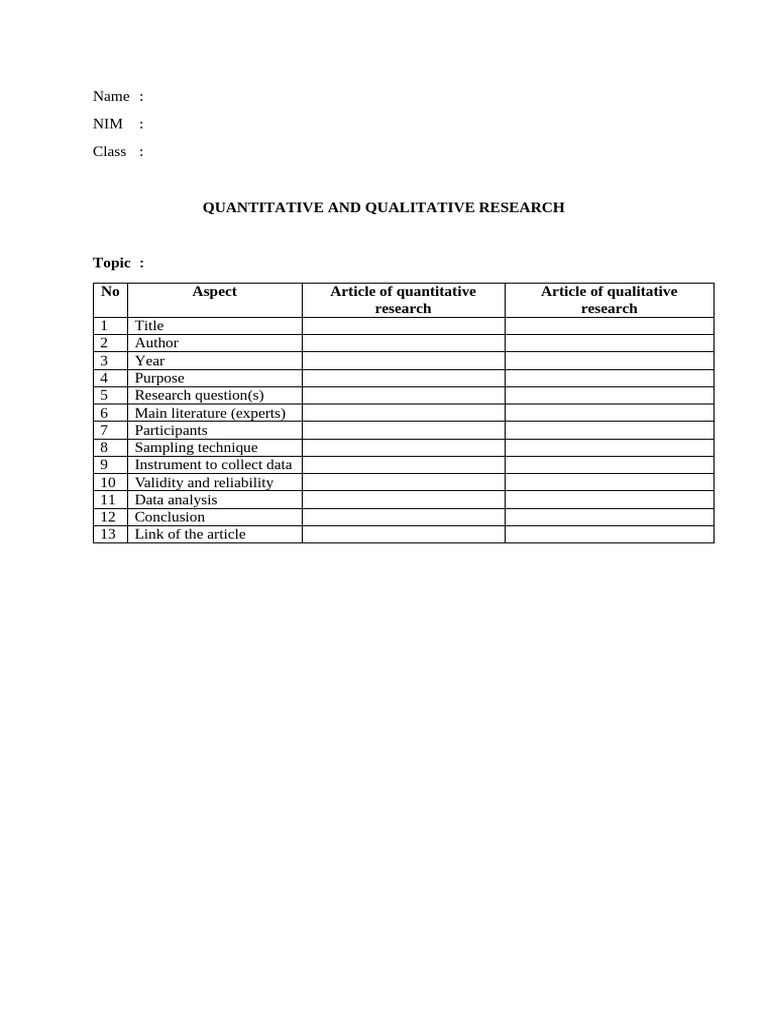 Quantitative and Qualitative Research | PDF