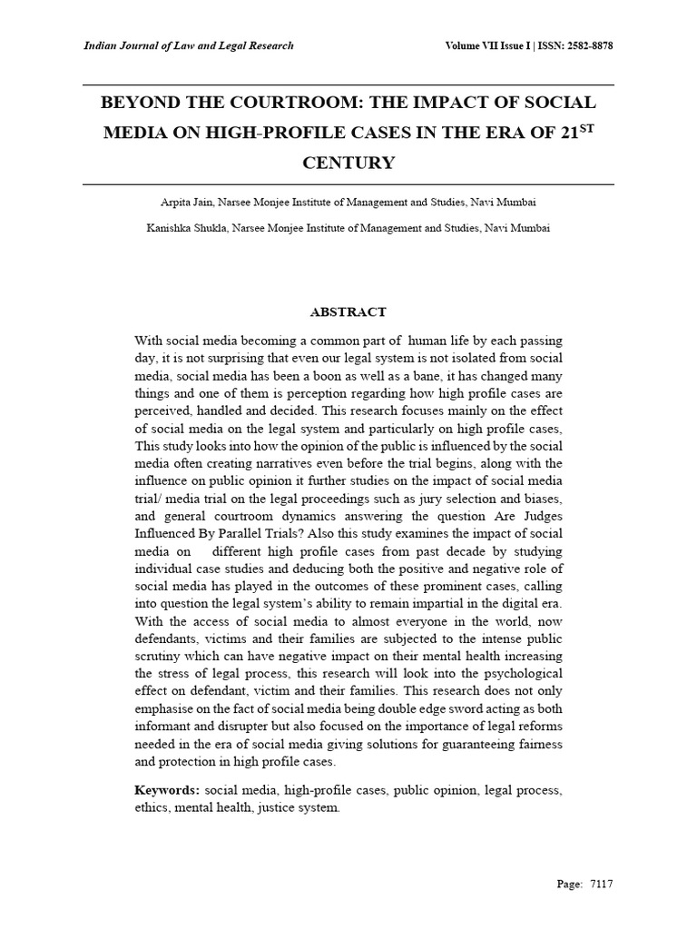 Beyond The Courtroom - The Impact of Social Media On High-Profile Cases ...
