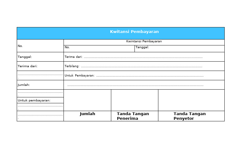 Kwitansi Pembayaran Resmi dan Format | PDF