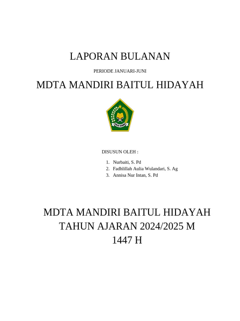 Laporan Bulanan | PDF