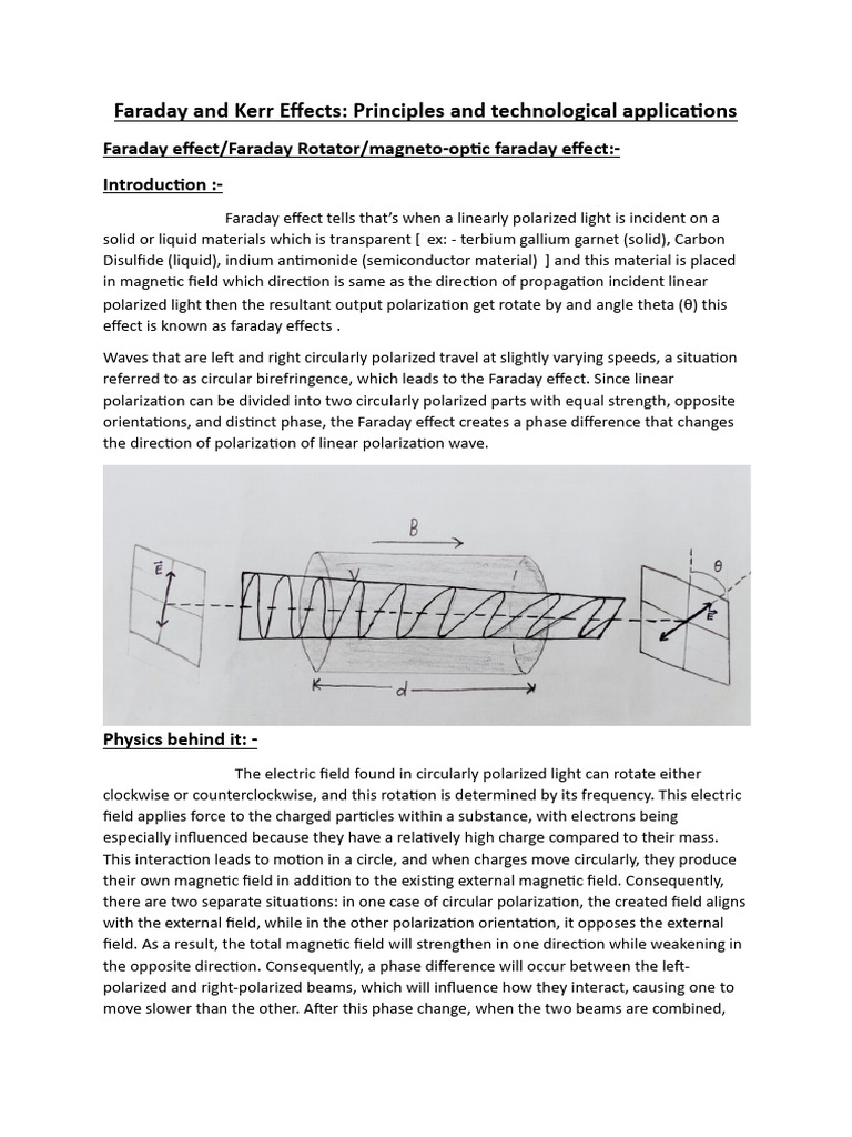 2002 Faraday and Kerr Effects Principles and Technological Applications ...