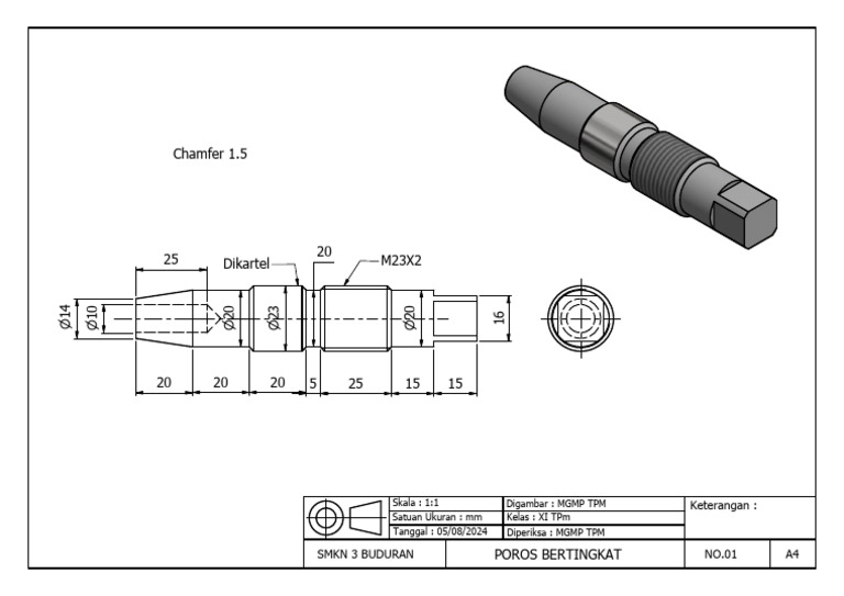 Jobsheet Kelas Xi Bubut Poros Bertingkat Pdf