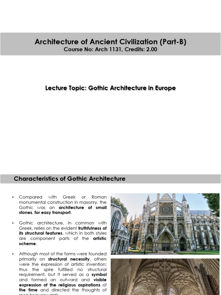 Gothic Architecture Characteristics Explained | PDF | Gothic ...