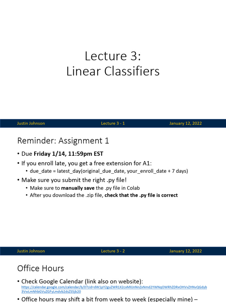 598 WI2022 Lecture03-Compressed | PDF | Logistic Regression | Statistical Classification