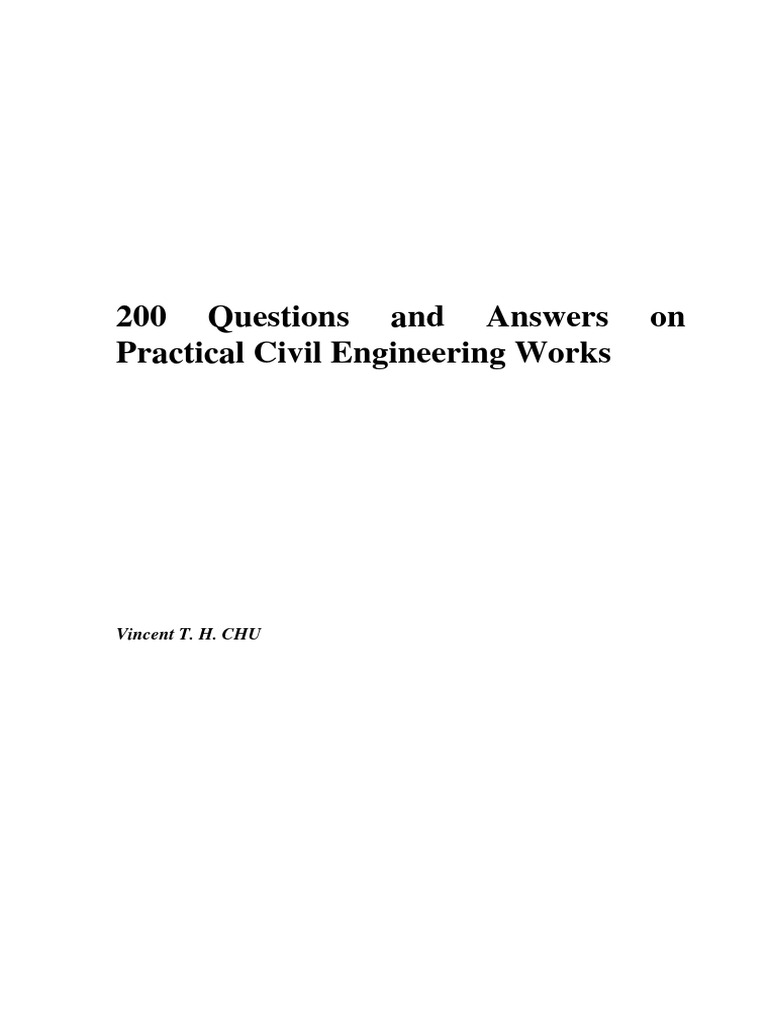 200 QnA on Civil Engineering Works & Job Interview | PDF | Prestressed Concrete | Concrete
