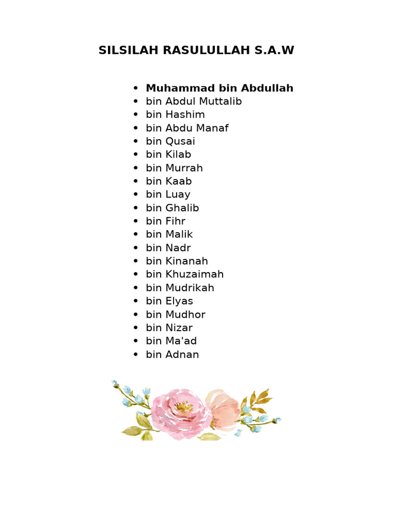 Silsilah Rasulullah | PDF
