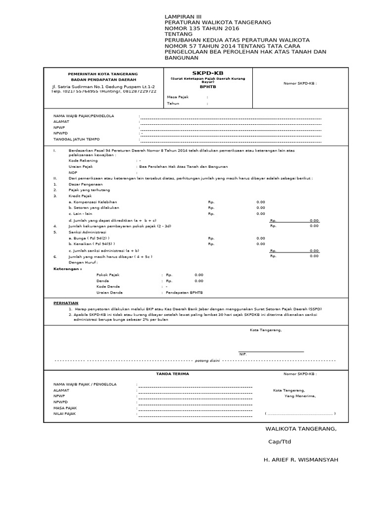 Lampiran III Formulir SKPD-KB | PDF