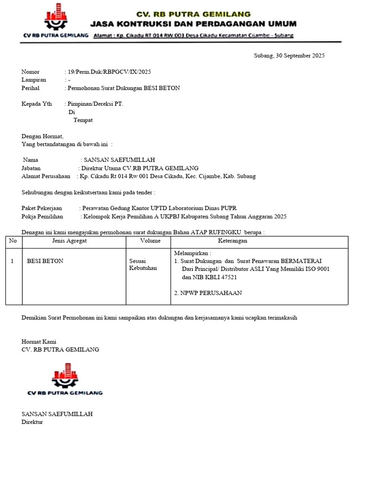 Besi Beton Lab Tomi | PDF