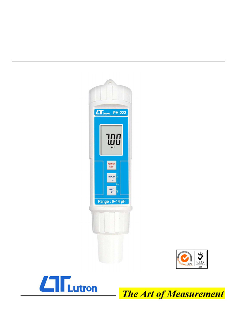 Lutron PH-223 ATC Digital pH Meter | PDF | Ph | Calibration