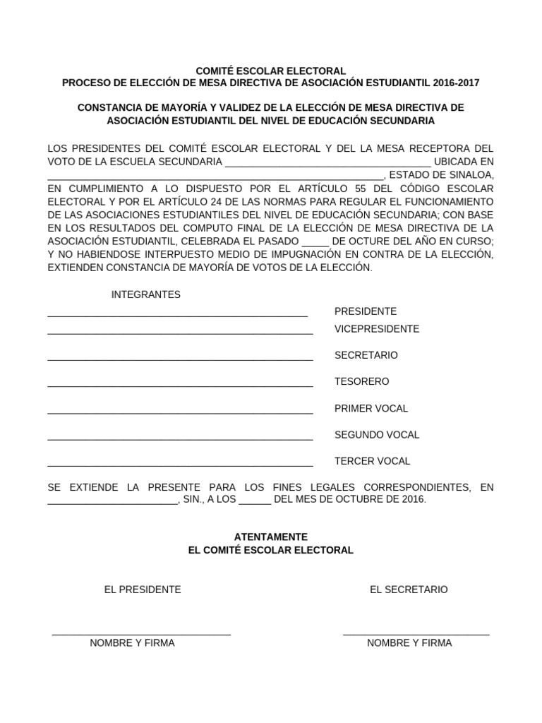Constancia de Mayoria de Votos - 093327 | PDF