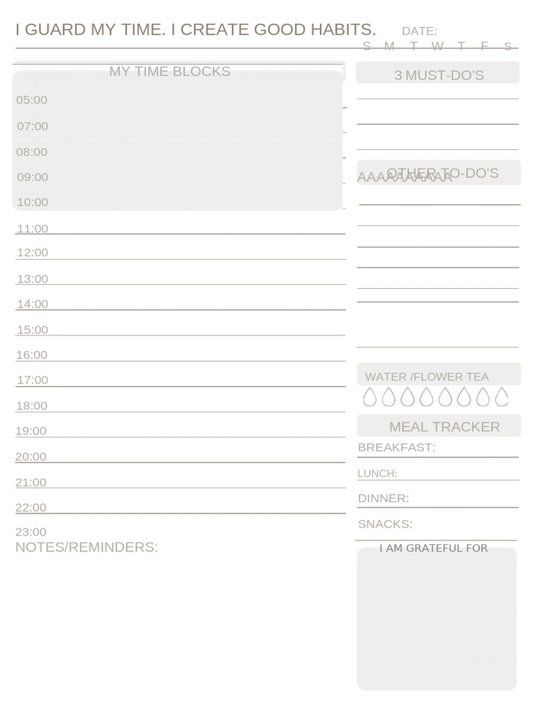 Time Blocking Template | PDF