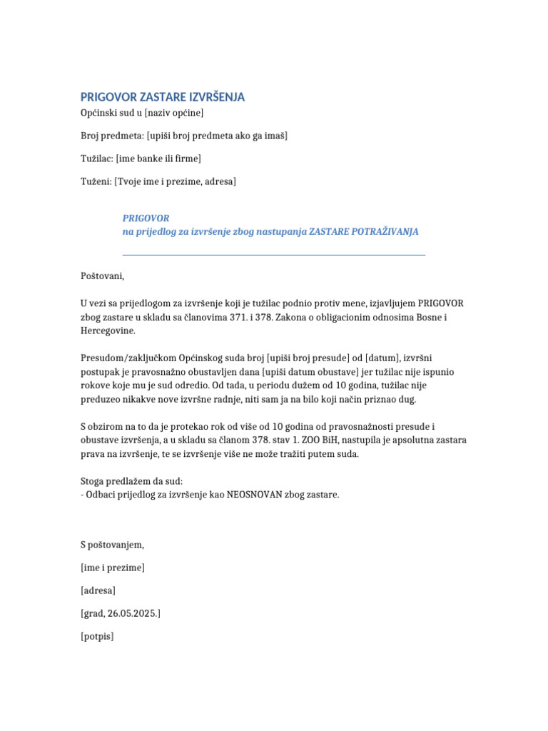 Prigovor_zastare | PDF