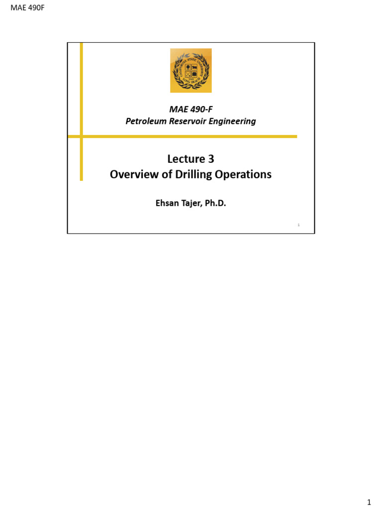 L03 - Drilling Operation | PDF | Oil Well | Drilling Rig