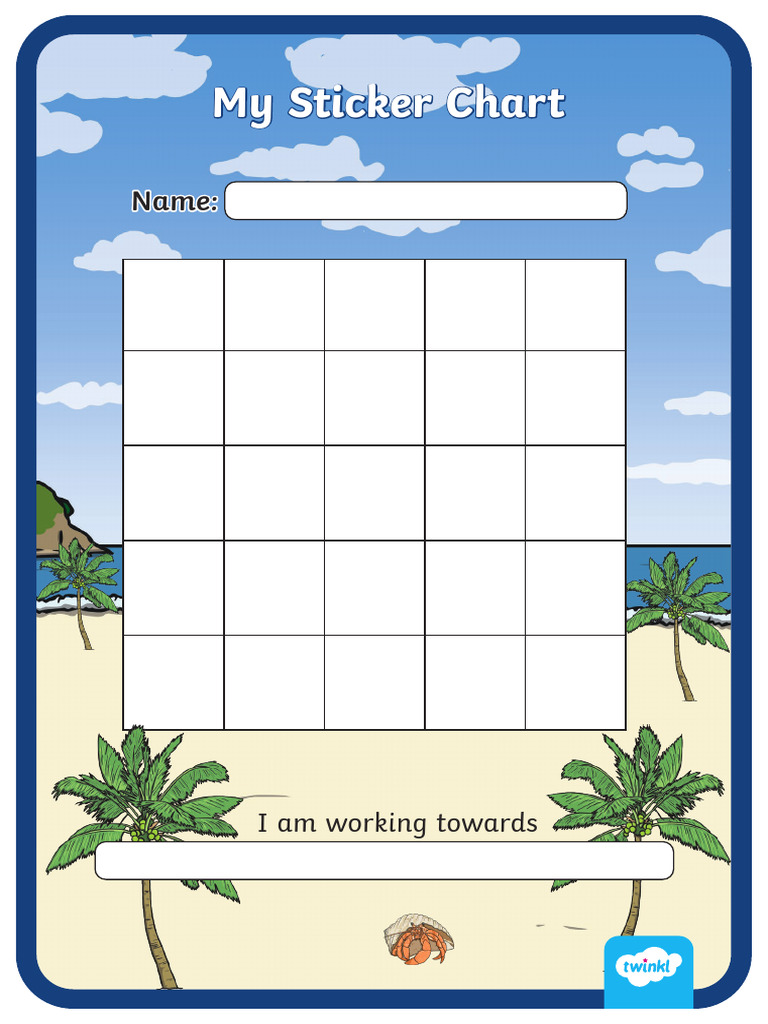 New Zealand Sticker Chart Template | PDF