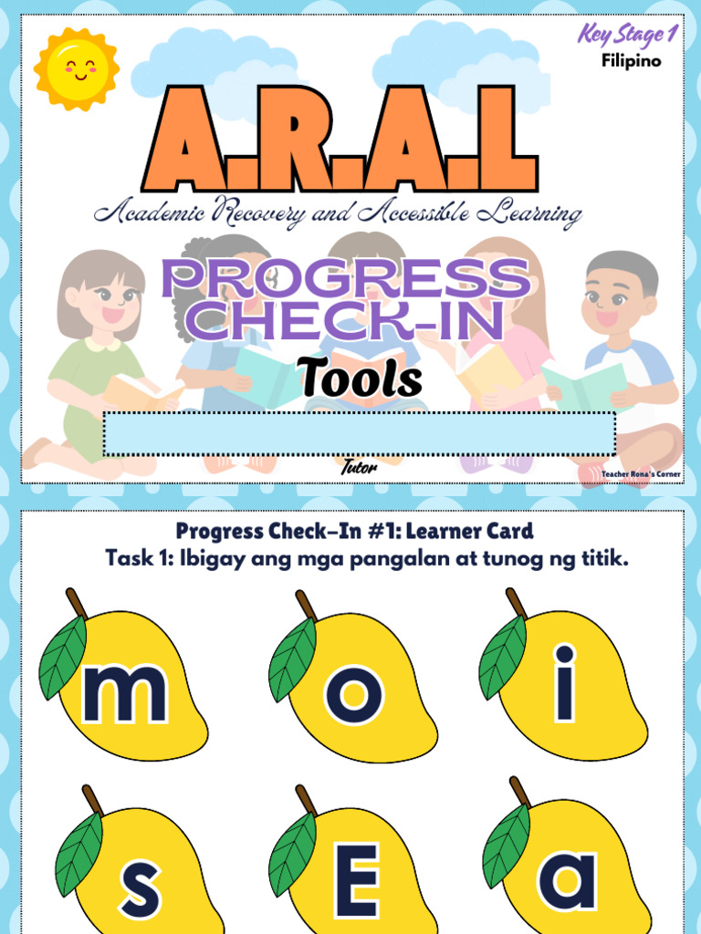 Aral Progress Check-In Tools KS1 Filipino | PDF