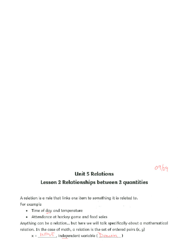 Un5Less2 Relationships Between 2 Quantities | PDF