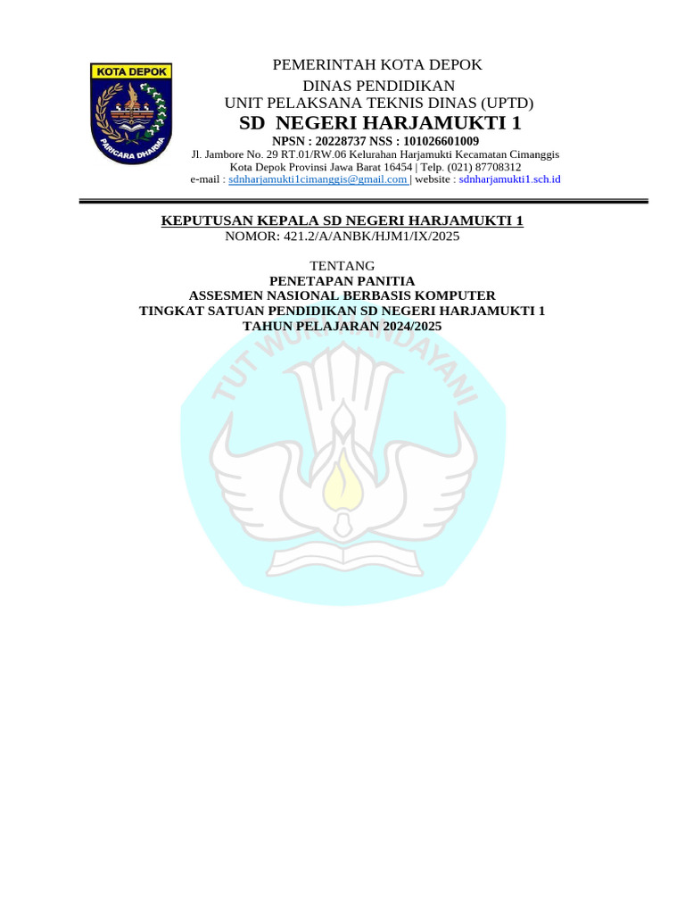 SK Panitia Anbk 2025 | PDF