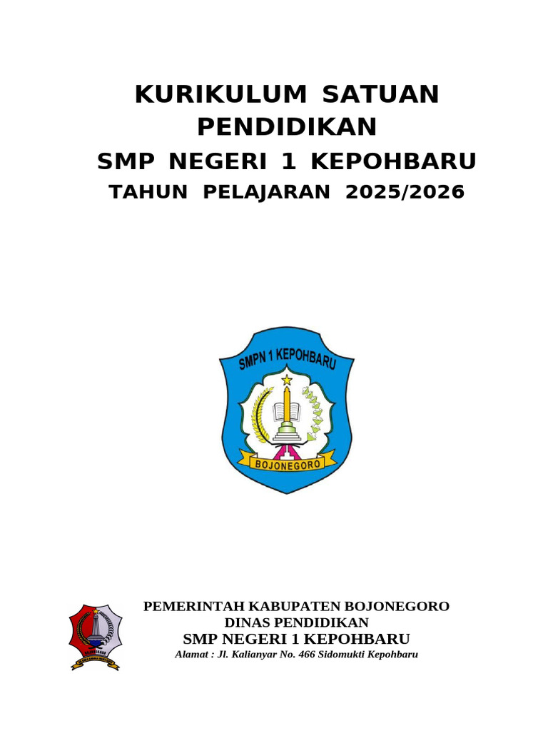 Kurikulum SMP Negeri 1 Kepohbaru 2025/2026 | PDF