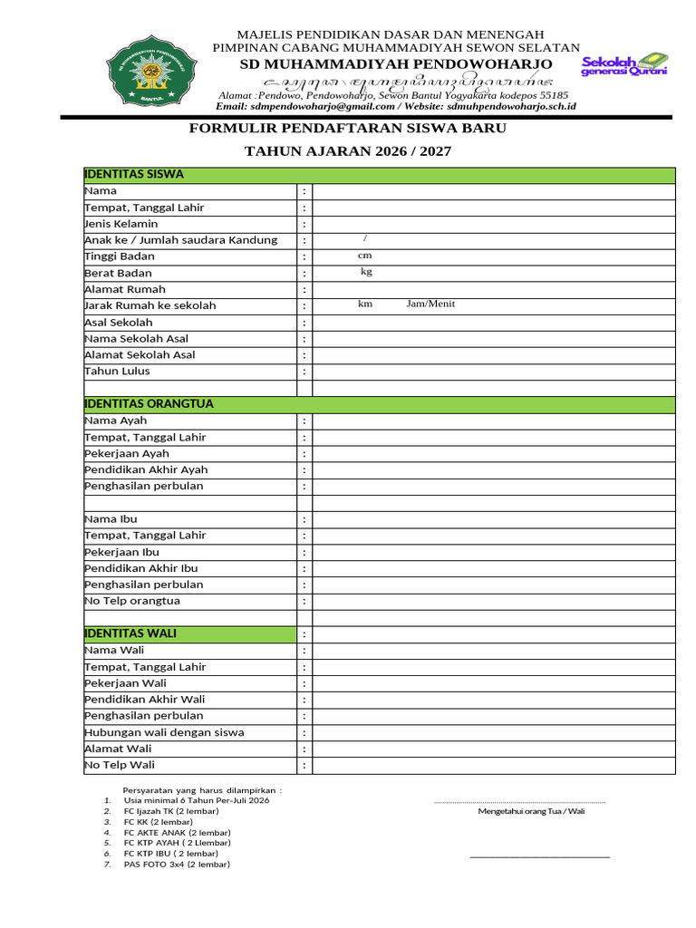 Formulir SPMB 2026 | PDF