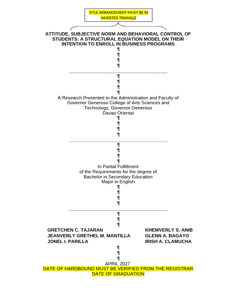 Sample Preliminaries Updated | PDF | Structural Equation Modeling