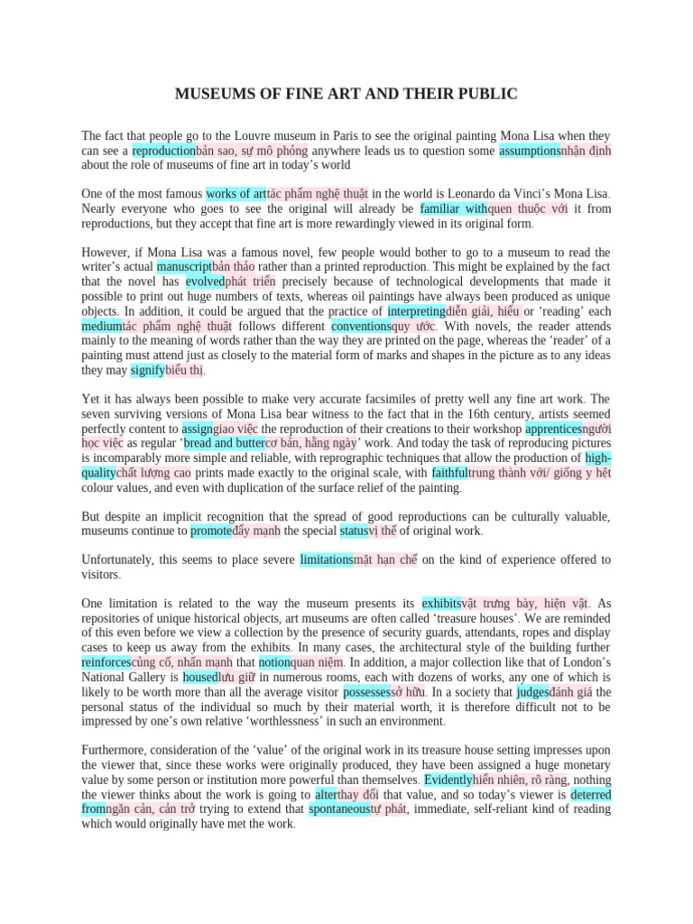 Role of Fine Art Museums Today | PDF | The Arts