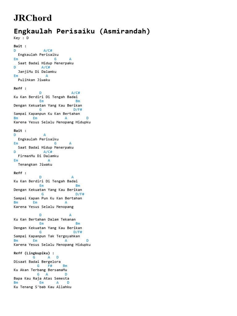 Engkaulah Perisaiku Asmirandah | PDF