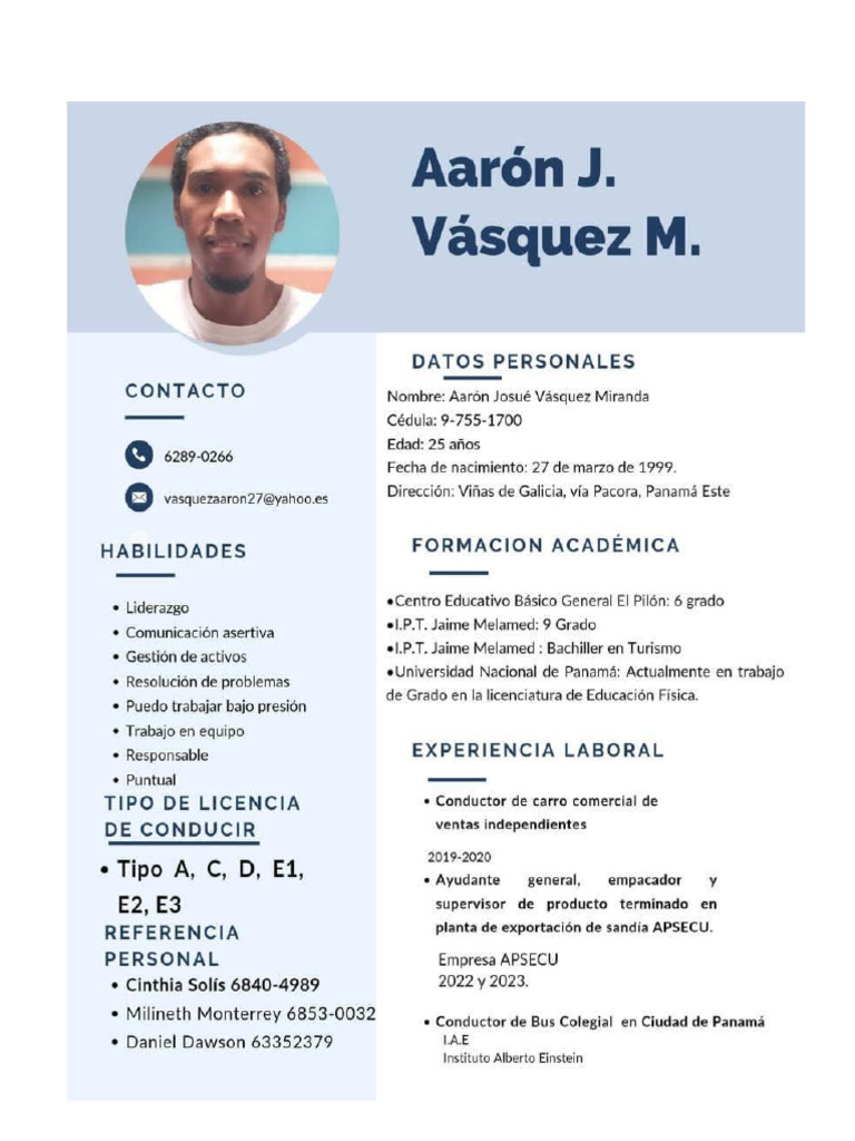 Currículum Vitae Aarón Panamá | PDF