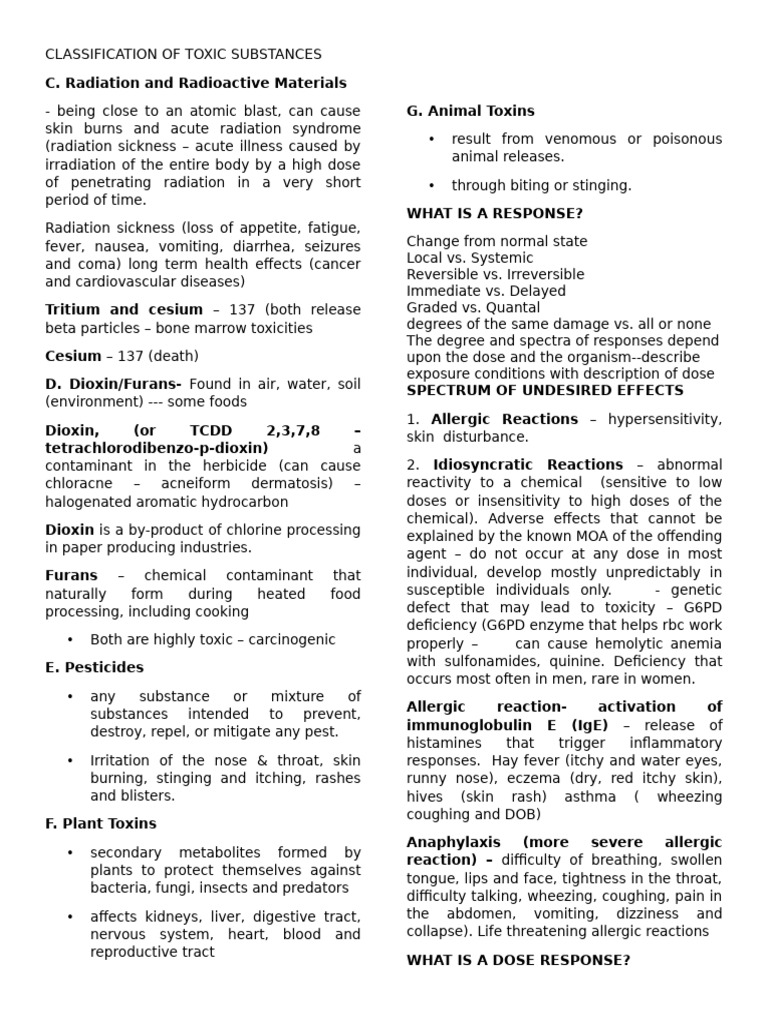 Classification of Toxic Substances | PDF | Receptor Antagonist