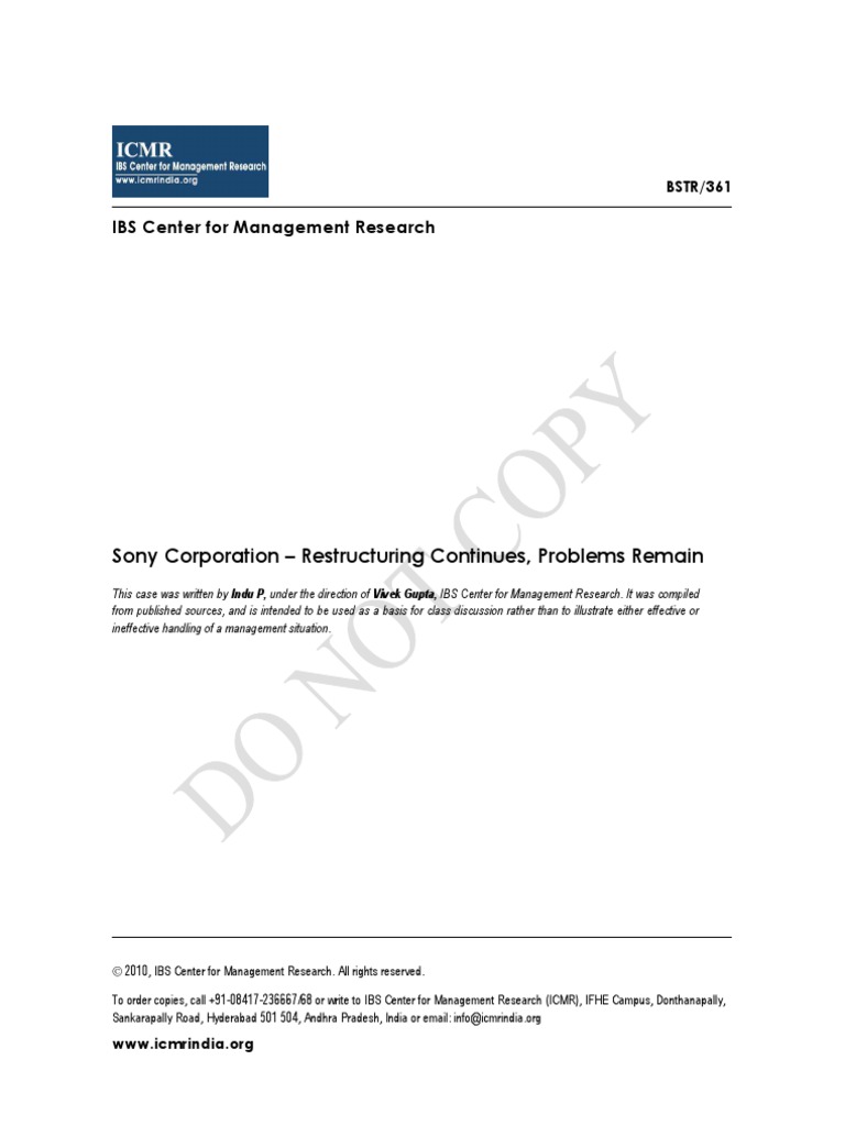 TMA Case Study (Unlocked by Com | PDF | Sony | Television
