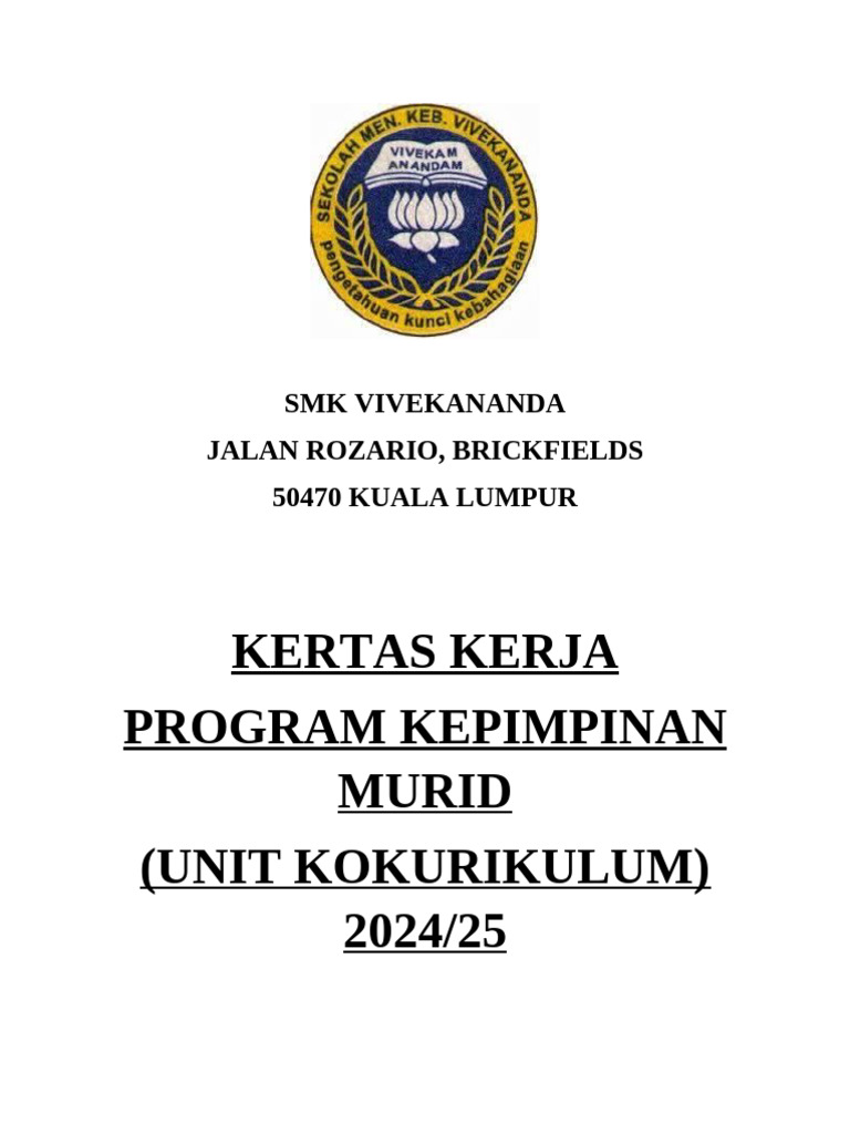 Program Kepimpinan Murid SMK Vivekananda | PDF